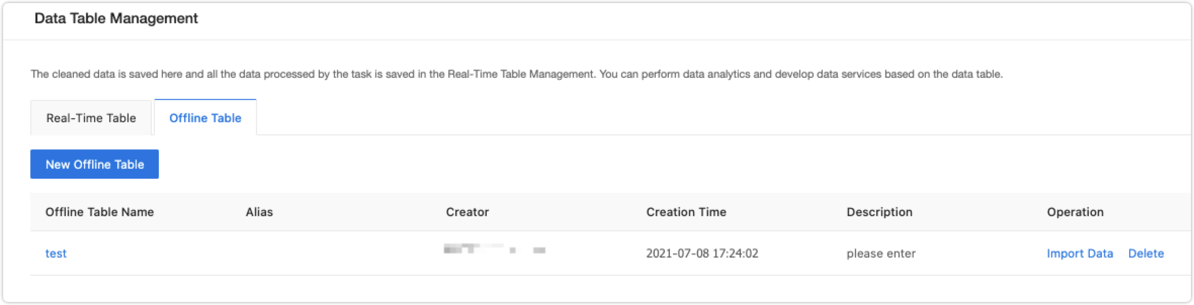 Manage Offline Table-Tuya IoT Development Platform-Tuya Developer