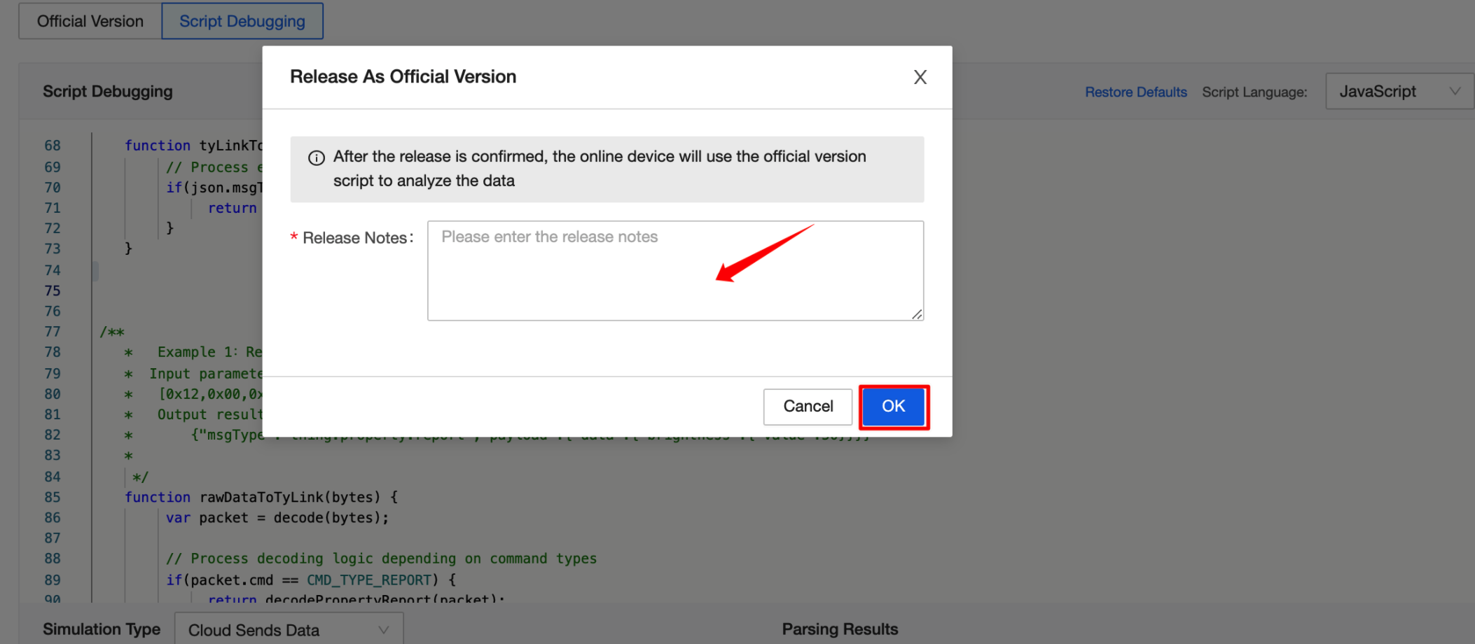 Data Parsing-JavaScript Sample-Tuya IoT Development Platform-Tuya Developer